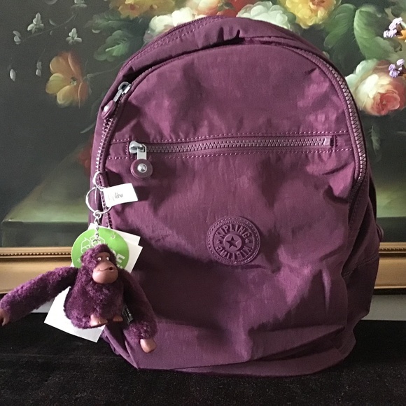 Kipling | Bags | Nwt Kipling Challenger Backpack Monkey Keychain Dark ...
